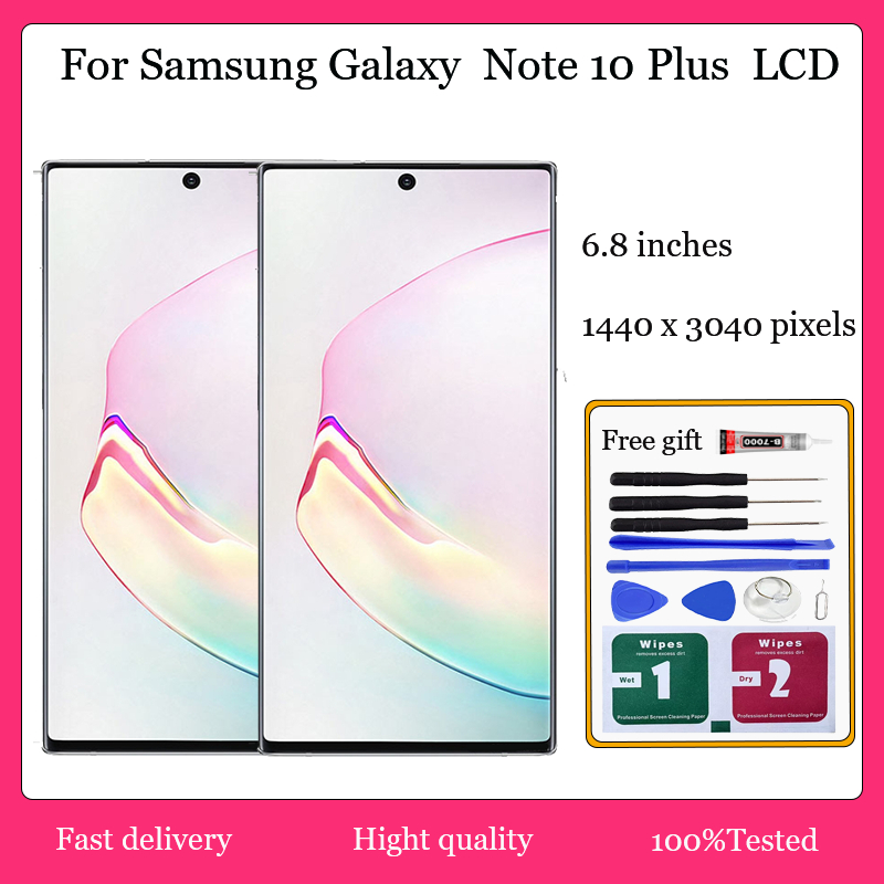Original AMOLED Samsung Galaxy Note 10 Plus 4G 5G จอแสดงผล LCD หน้าจอ ...