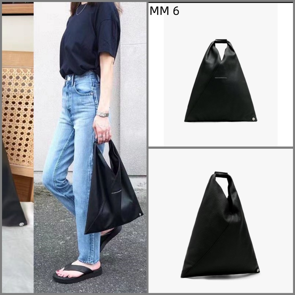 รุ่นท็อป MM6 Triangle Tote Bag High-End White Collar Commuter Bag ...