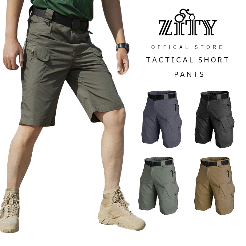 ZITY IX7 กางเกงคาร์โก้ยุทธวิธี สําหรับผู้ชาย กางเกงขาสั้นกางเกงคาร์โก้ลายพรางกันน้ําสลิมฟิตหลาย ...
