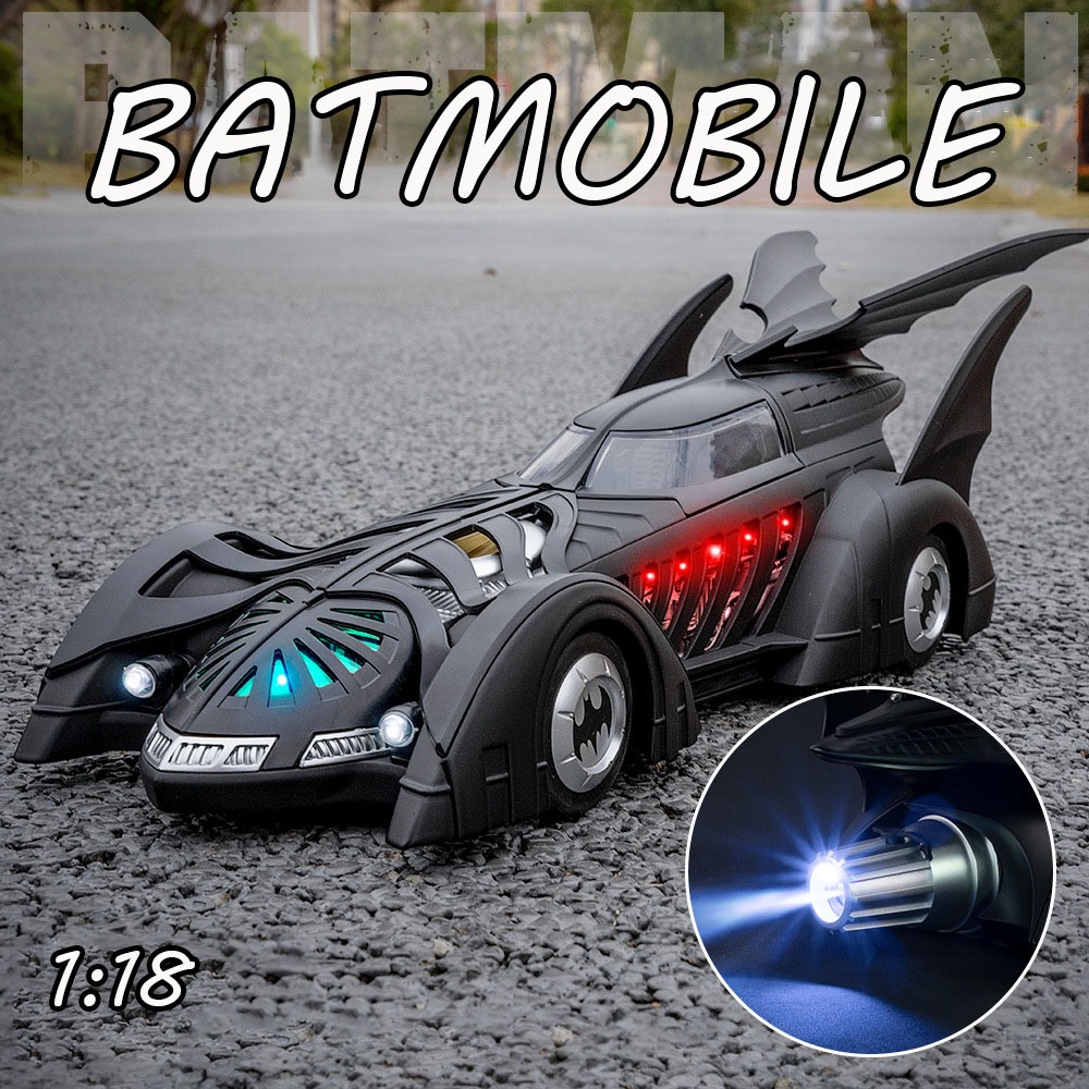 1:18 Scale Batmobile Spray Alloy Car Model Diecast Car Sound Light Car ...