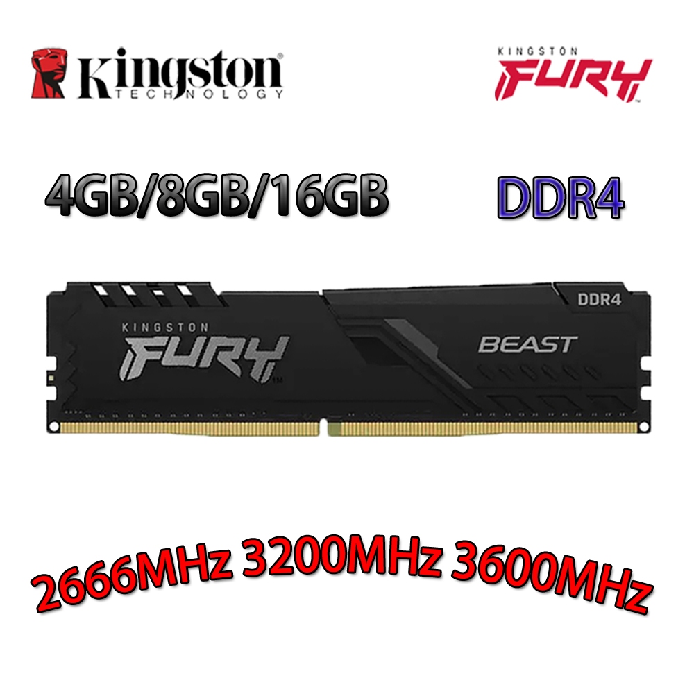 Kingston HyperX Fury Beast DDR4 RAM 4GB 8GB 16GB DDR4 2666/3200/3600MHz หน่วยความจําเดสก์ท็อป PC ...