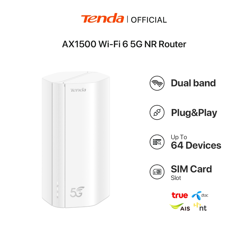 Tenda 5G01 5G NR Router AX1500 Wi-Fi 6 SIM card Router เพียงใส่ซิมการ์ด ...