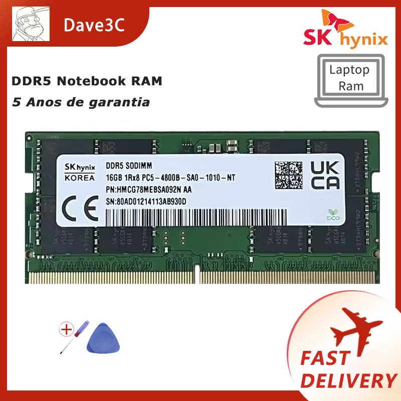SK Hynix DDR5 RAM หน่วยความจำโน้ตบุ๊ก 16GB/8GB 5600MHz 4800MHz SODIMM 262-Pin 1.1V ของแท้ รับ ...