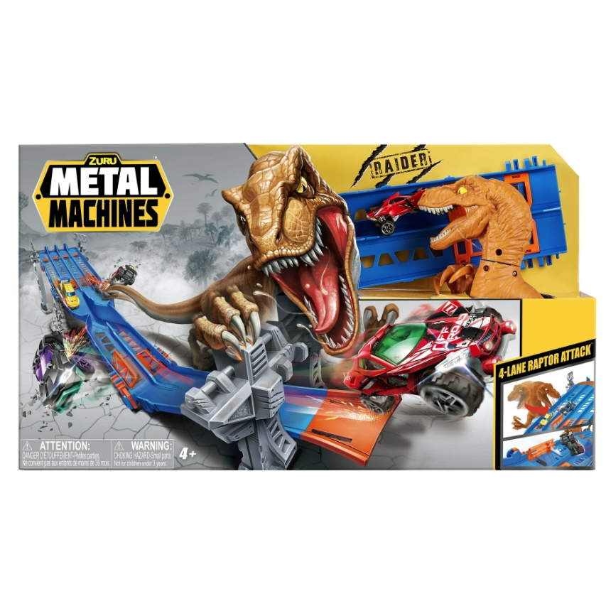 Metal Machines 4-Lane Raptor Attack Track Set Playset พร้อม Mini Racing ...