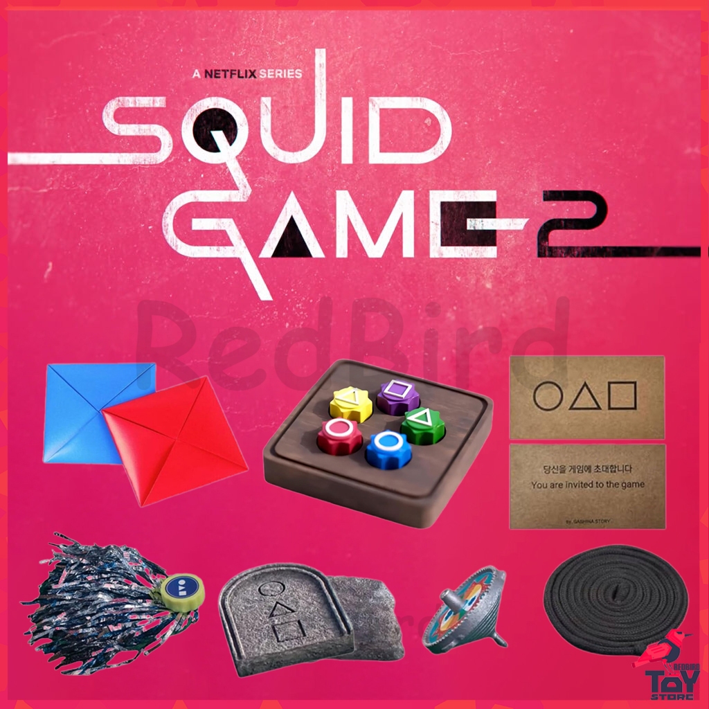 Squid Game2 ชุดพร็อพเกมโบราณเกาหลี (ddakji, biseokchigi, gong-gi, jegi, ลูกข่าง) | Shopee Thailand