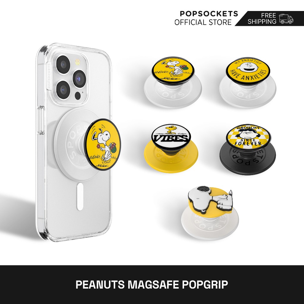 PopSockets Peanuts PopGrip สําหรับ MagSafe | ด้ามจับโทรศัพท์ระดับพรีเมียม | Best MagSafe iPhone ...