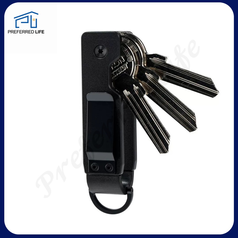 Key Organizer Compact Key Holder สําหรับพวงกุญแจโลหะ Minimalist Pocket Key Chain Secures 1-5 ...