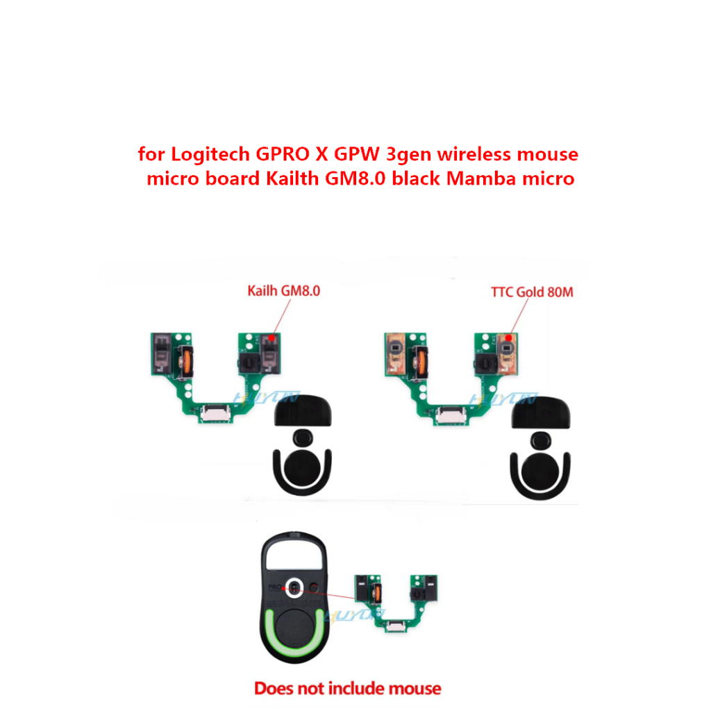 ต้นฉบับเปลี่ยนไมโครบอร์ด Kailth GM8.0 สีดํา Mamba micro สําหรับ Logitech GPRO X GPW 3gen เมาส์ ...