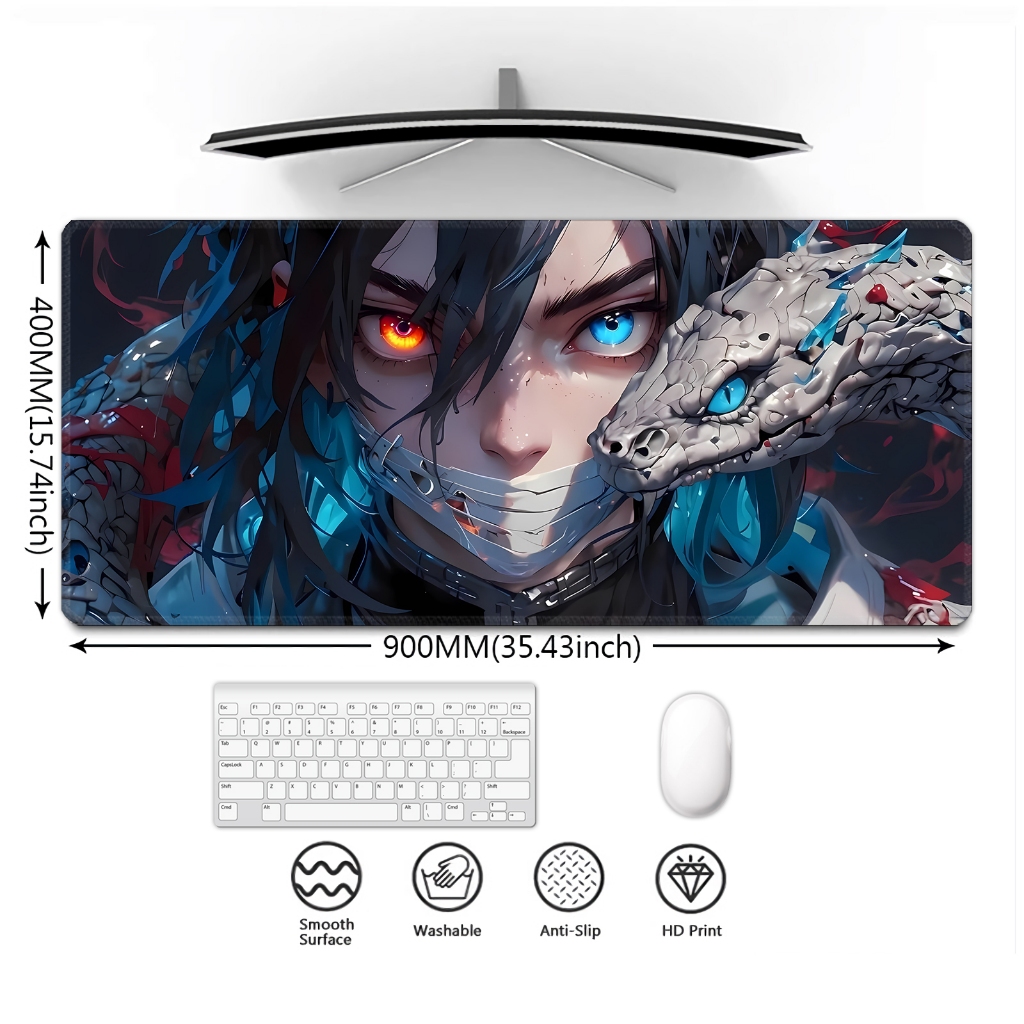 แผ่นรองเมาส์ Gaming Demon Slayer Lguro Obanai Mousepad ขนาดใหญ่ปรับแต่ง ...