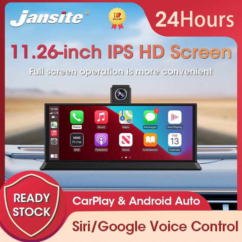 เครื่องบันทึกการขับขี่แบบพกพา Jansite 360° หมุนกล้องรถ DVR 4K Android ...