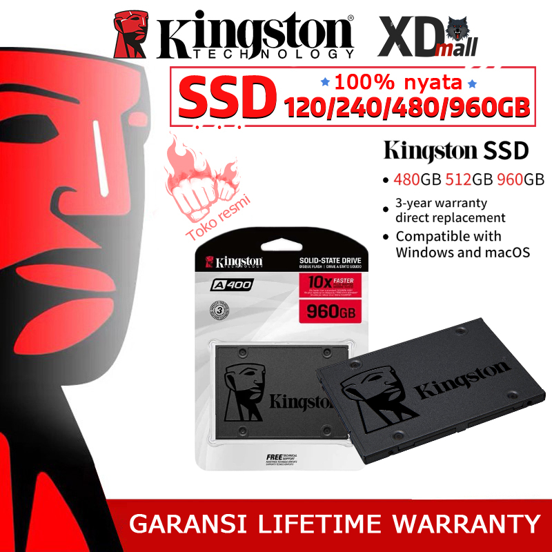 Kingston 480GB A400 SSD SATA 3 2.5" 500r/450w MB/s (SA400S37/480G/960GB) | Shopee Thailand