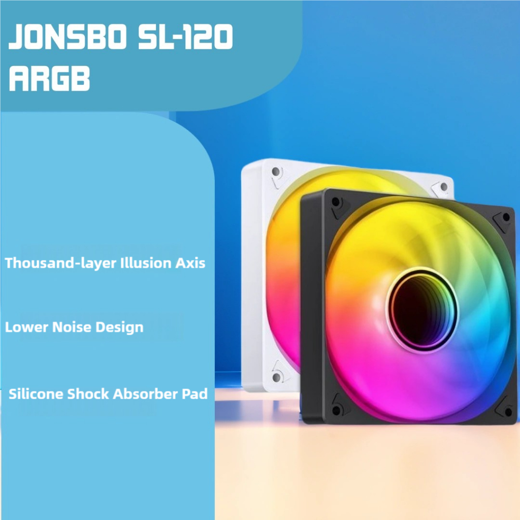 Jonsbo SL-120 พัดลมระบายความร้อนแชสซี 5V3 Pin ARGB Magic Light Synchronization PWM เงียบ 12 ซม. ...