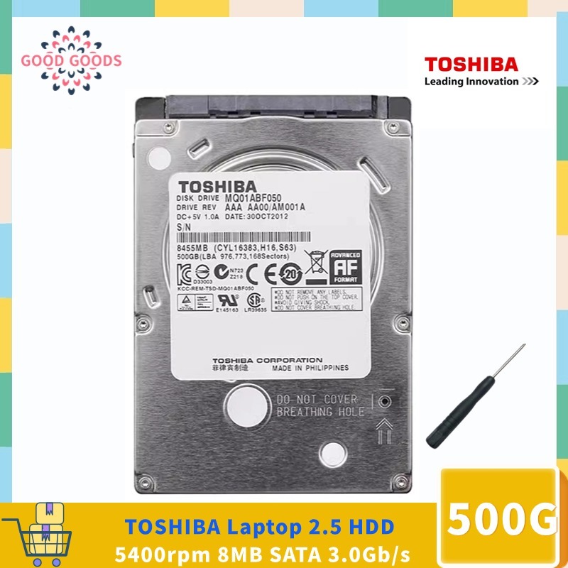 Toshiba (MQ01ABF050)500GB HDD 5400 RPM 8MB แคช SATA 3 กิกะไบต์/วินาที 2.5 "7 มม.แล็ปท็อปฮาร์ดไดร ...