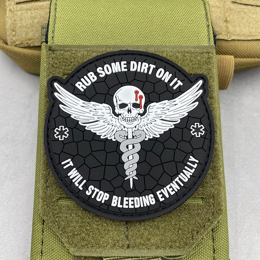 ยางพีวีซี 3D Velcro Patch ยุทธวิธี Morale ทหารป้าย EMT First Aid Skull Armband | Shopee Thailand