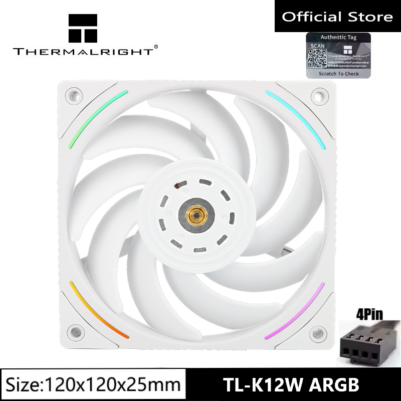 Thermalright TL-K12W ARGB รูรับแสงพัดลม 2150RPM 120 มม.CPU Cooler พัดลมแชสซี 4pin PWM CONNECTOR ...