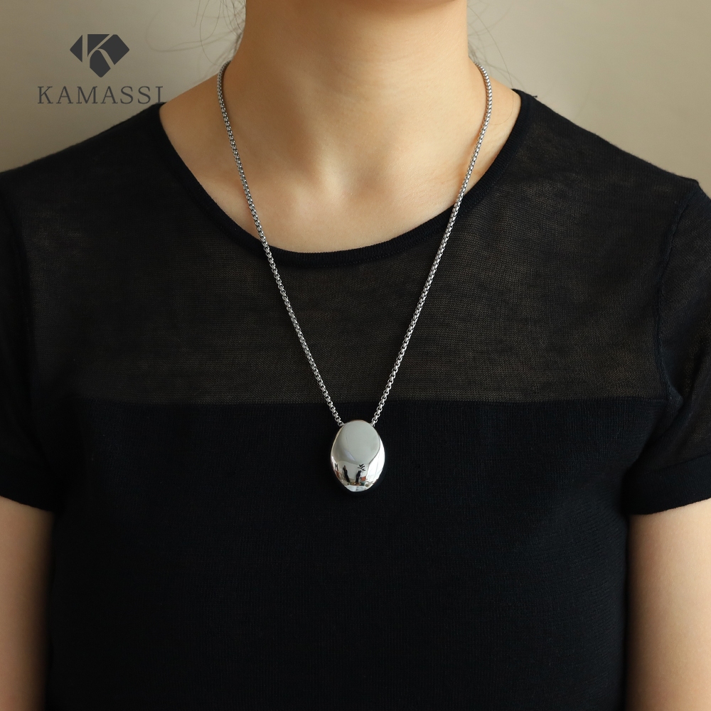 KAMASSI สร้อยคอสแตนเลส ไม่แพ้ง่าย ไม่ลอกดำ[ของขวัญฟรี]กล่องอัญมณี*1 ...