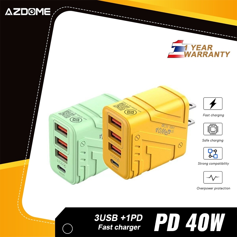 ชาร์จเร็ว 4 พอร์ต 40W 3USB + 1PD ตำแหน่งสามารถรองรับการชาร์จอย่างชาญ ...