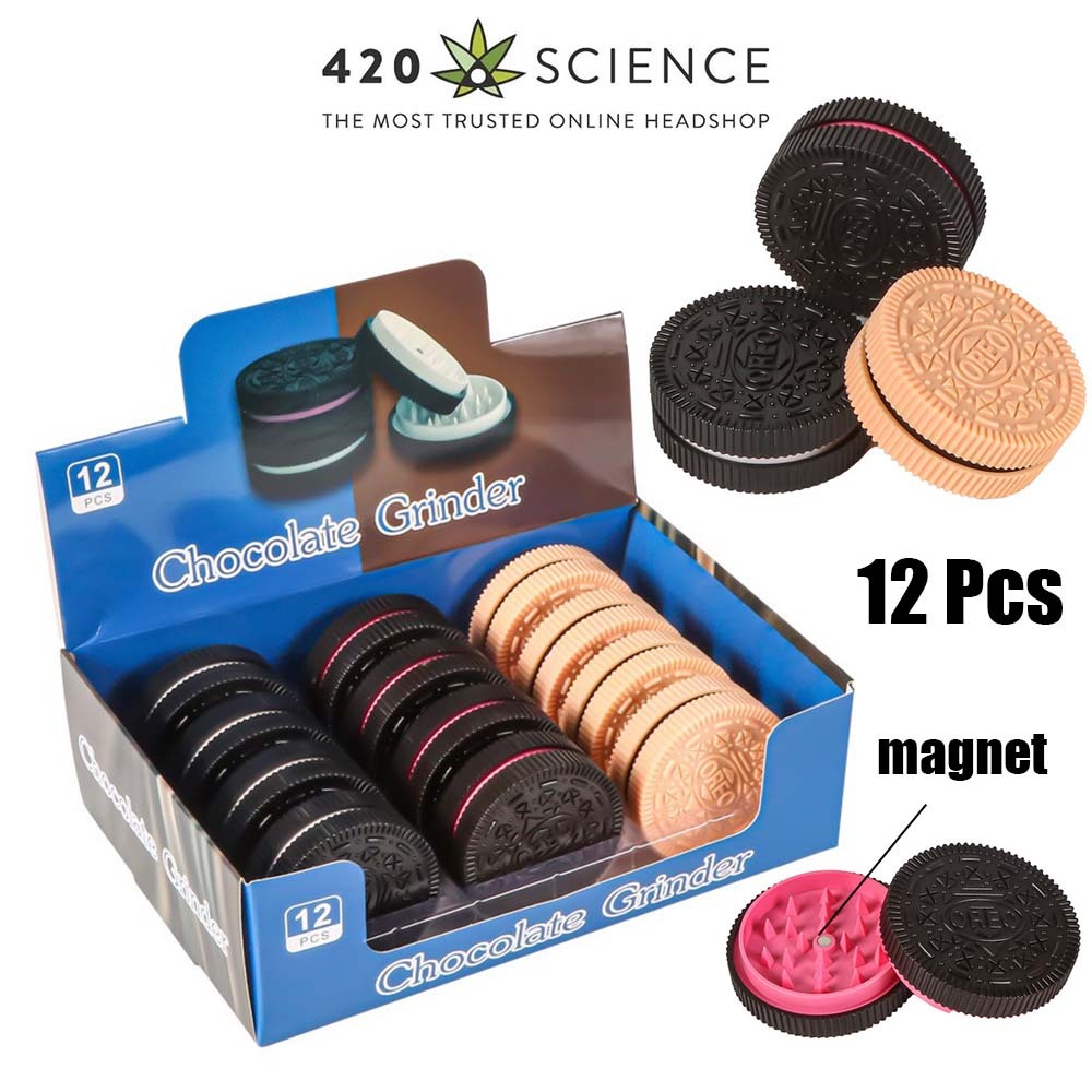พร้อมส่ง ยกกล่อง 12 ชิ้น 60 มม Oreo Plastic Grinder เครื่องบดสมุนไพร ...