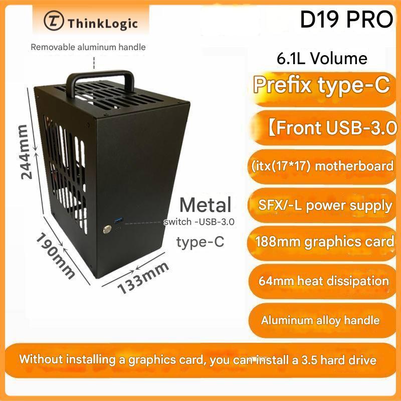 ธรรมดา D19 PRO โลหะ Mini itx แชสซีขนาดเล็ก SFX Power A4 แชสซีเดสก์ท็อปแบบพกพาแชสซีแบบพกพา ...