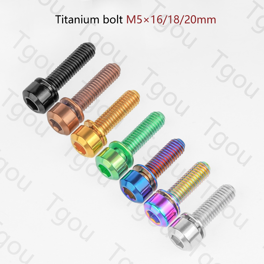 Tgou สกรูหัวซ็อกเก็ตไทเทเนียม M5X16 มม. M5X18 มม. M5X20 มม. พร้อมแหวน ...