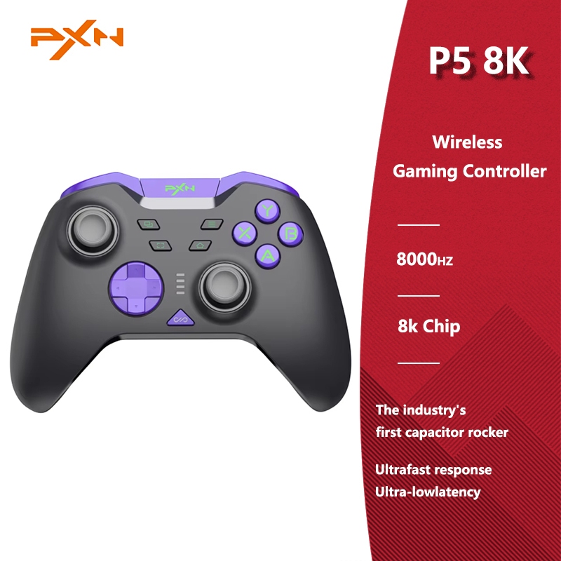 Pxn P5 8K ตัวควบคุมเกมสามโหมดไร้สาย Gamepad Custom Hall Trigger 8000Hz Polling Rate Gamepads ...