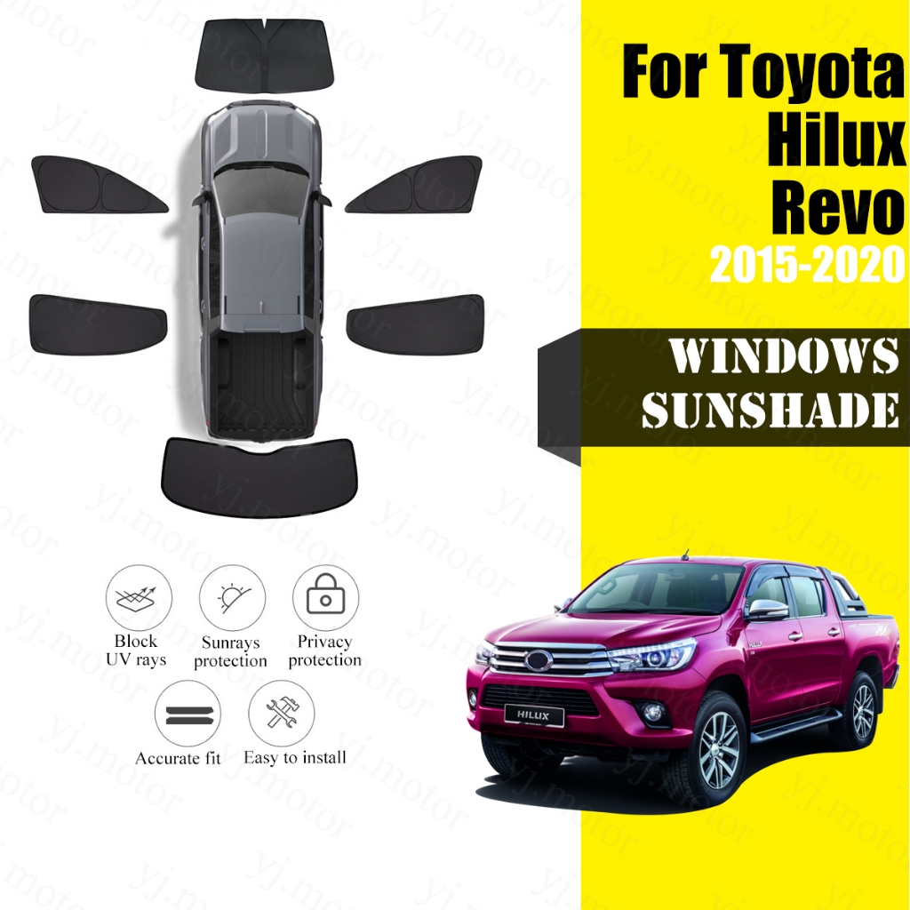 สําหรับ 2015 - 2020 Toyota Hilux Revo กระจกรถยนต์ด้านหน้าด้านหลัง ...
