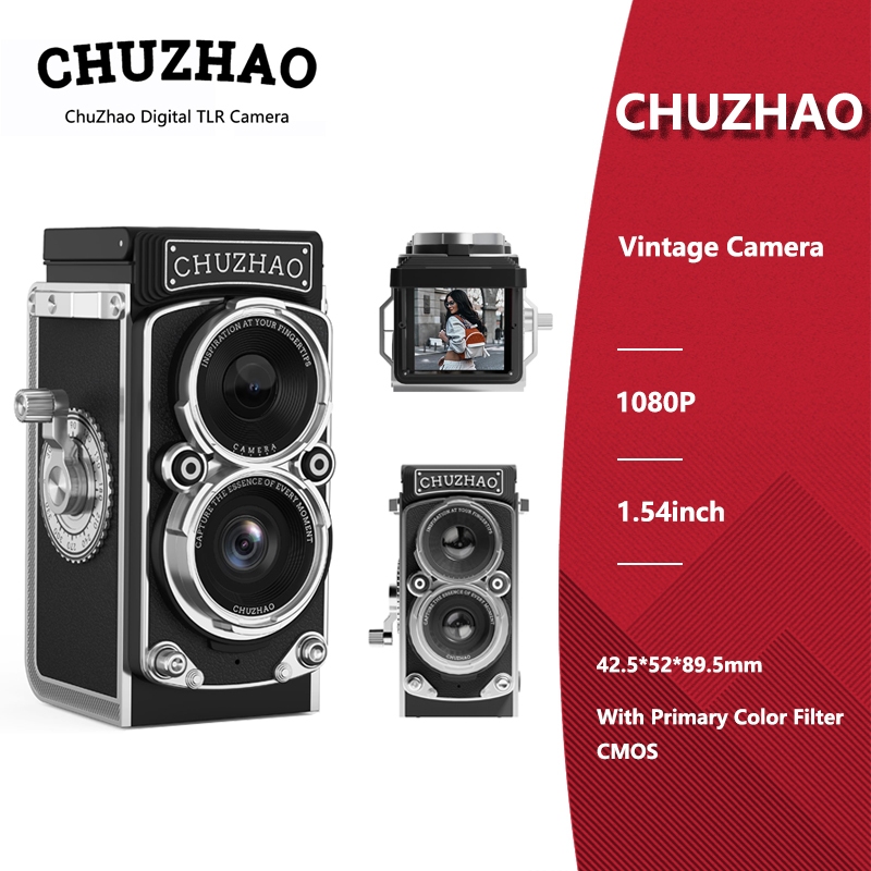 Chuzhao Mini Retro Digital Camera หน้าจอ 1.54 นิ้ว 1080p วิดีโอ 12MP ...