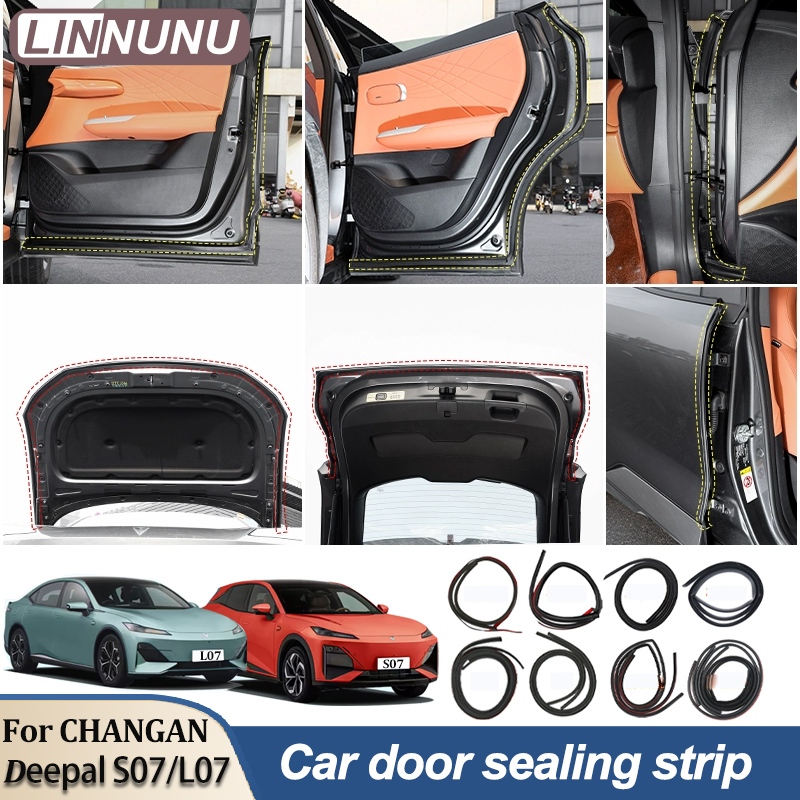 Linnunu รถประตู gap แถบปิดผนึกเสียง weatherstrip ยางประตูซีล AB เสาสําหรับ CHANGAN DEEPAL S07 ...