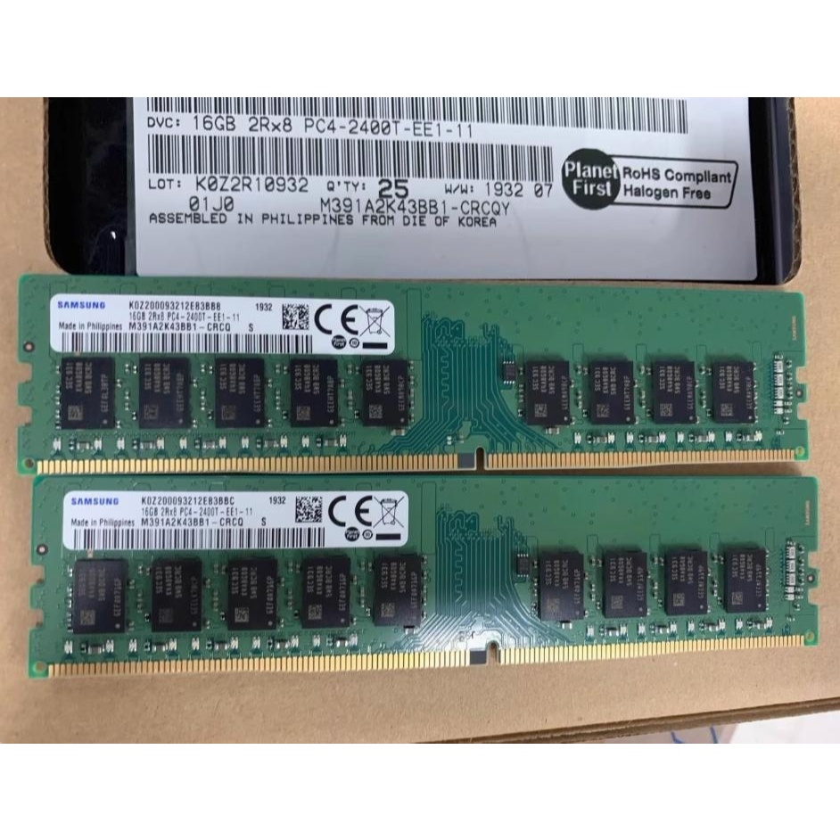 เซิร์ฟเวอร์ Memory Strip 16G 2400MHz ECC RAM 2RX8 PC4-2400T-EE1 UECC ...