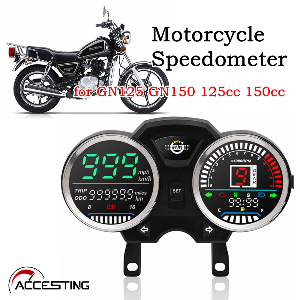 ใหม่รถจักรยานยนต์ Digital Speedometer LED Digital Speedometer พร้อม USB สําหรับ GN125 GN150 ...