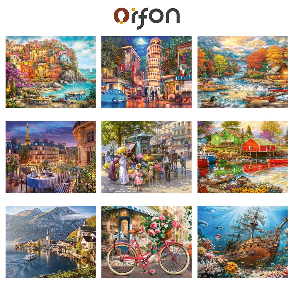 【ORFON】40×50cm ระบายสีตามตัวเลข/ภาพวาด/ภาพวาดผ้าใบ/ภูมิทัศน์/ทัศนียภาพ/ของขวัญ diy/ภาพแต่งห้อง ...