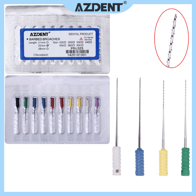 10 ชิ้น Azdent Dental Barbed Broaches สแตนเลส 25 มม.020 #-060 # | Shopee Thailand