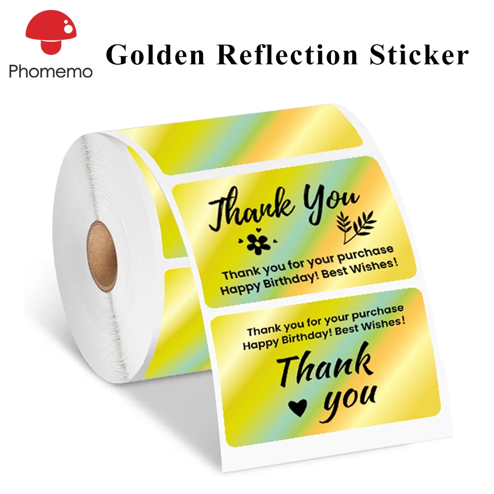 Phomemo Laser Gold Label Sticker สําหรับเครื่องพิมพ์ Waybill ความร้อน ...
