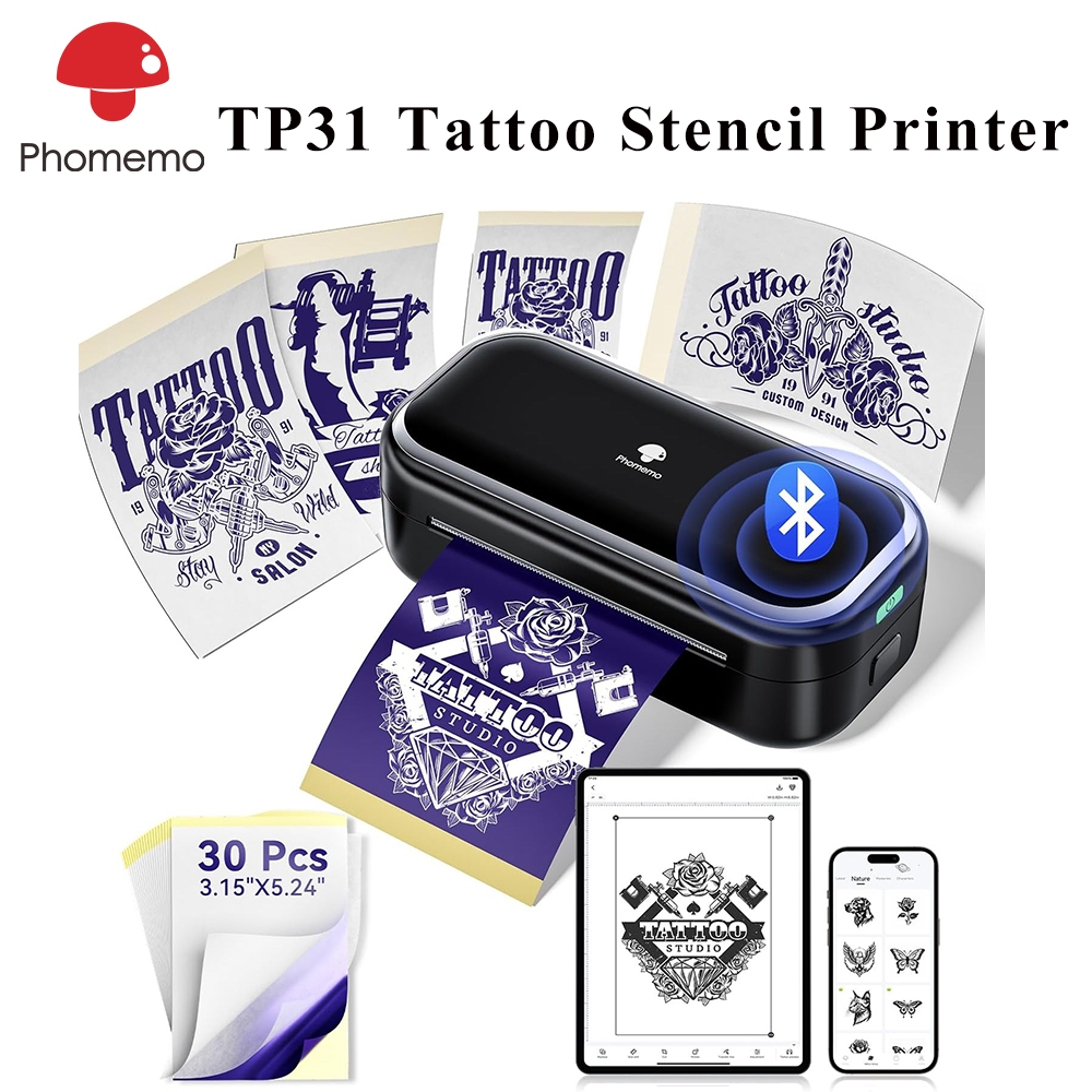 Phomemo TP31 เครื่องพิมพ์รอยสักแบบพกพาขนาด Thermal transfer Tattoo ...