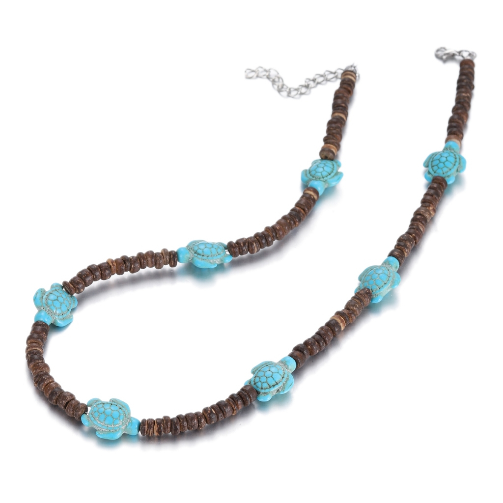 Boho Vintage Coconut Shell Sea Turtle Chains สร้อยคอผู้หญิงผู้ชายแฟชั่น ...