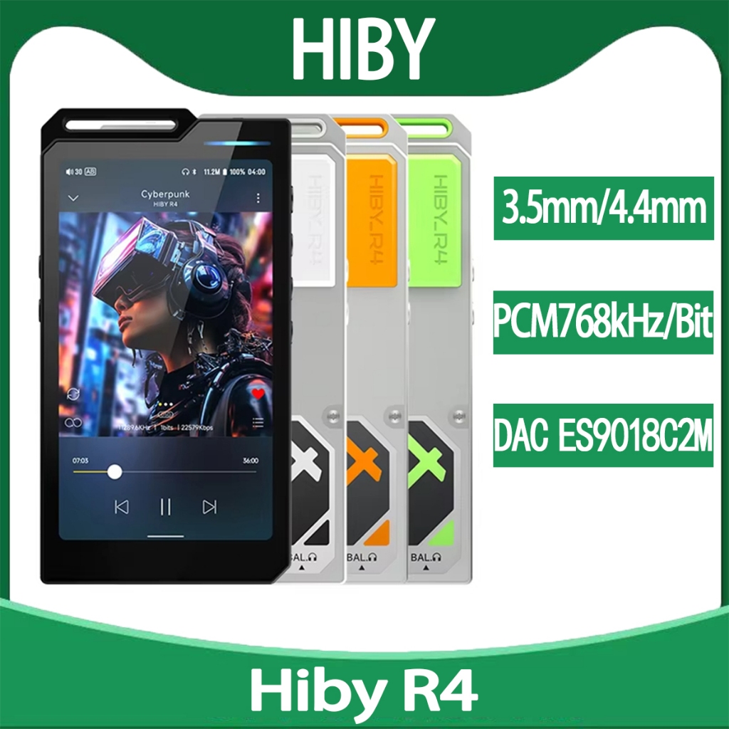 Hiby R4 ES9018Q2M*4 Android12 เครื่องเล่นเพลงไฮไฟ MP3 เสียงบลูทูธ WiFi DSD256 MQA 16x USB DAC หู ...