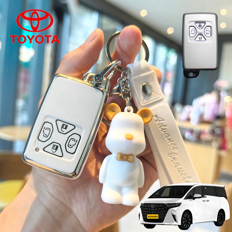 Toyota 4 ปุ่ม Remote Key กรณีกุญแจรถ Toyota Alphard ฝาครอบกุญแจสําหรับ ...