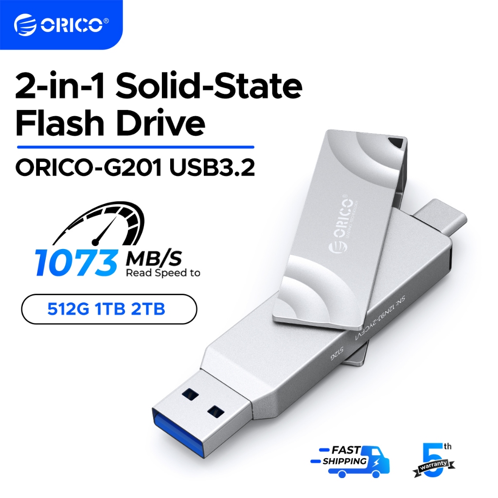 ORICO flashdrive 2-in-1 แฟลชไดรฟ์ Type-C USB 3.2 512GB/1TB/2TB อินเตอร์ ...