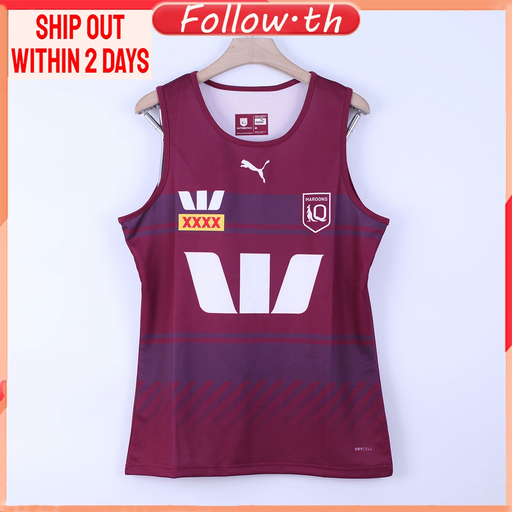 2025 Queensland Maroons Rugby Jersey Singlet Red Shirt | Shopee Thailand