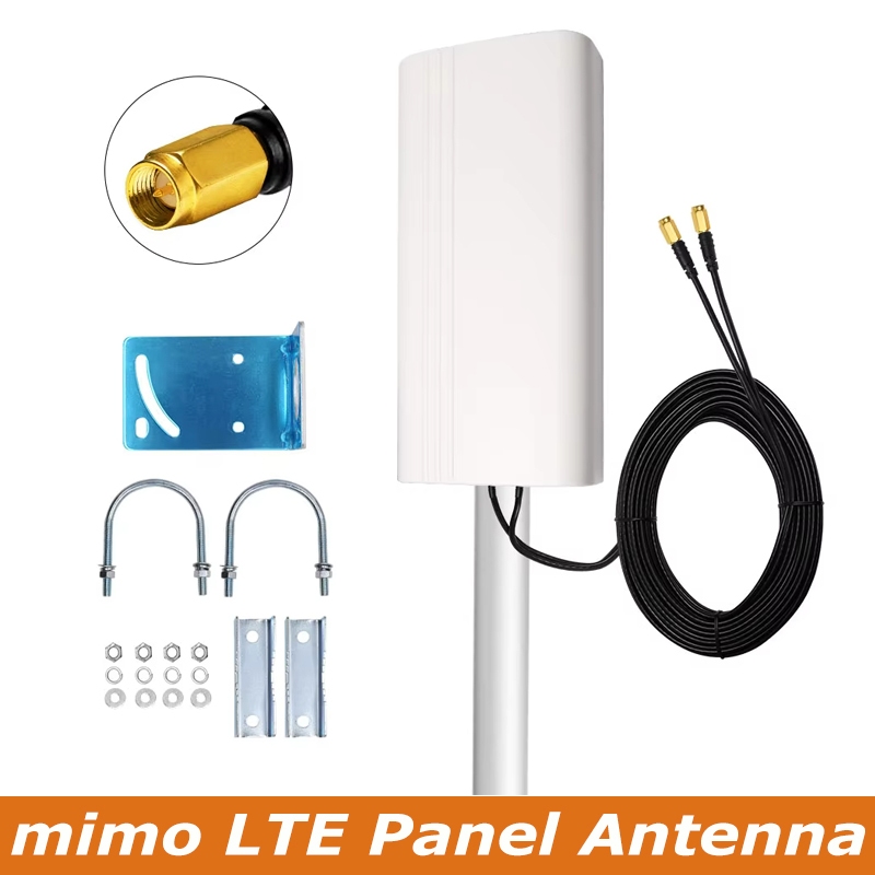 เราเตอร์เสาอากาศกลางแจ้ง 3G 4G LTE MIMO แผงเสาอากาศ 2x 18dbi 1700-2700MHz กําลังสูงสําหรับเราเต ...