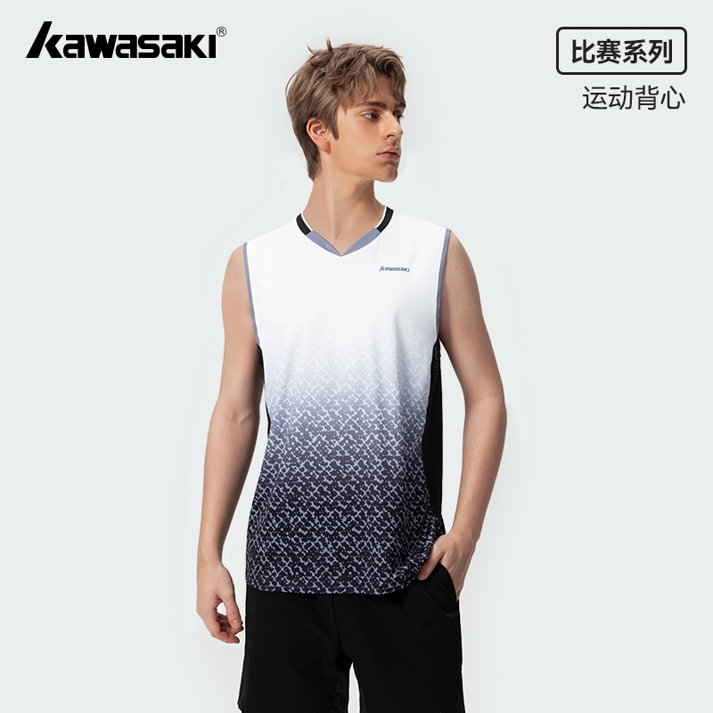 KAWASAKI เสื้อกั๊กคาวาซากิใหม่แบดมินตันชุดกีฬาเสื้อกล้ามคอวีแห้งเร็ว ...