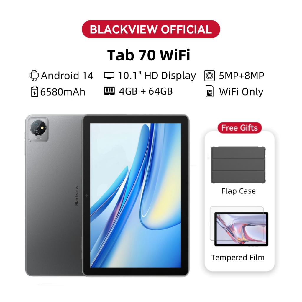 Blackview Tab 70 Wifi Android 14 แท็บเล็ต 10.1 / 8GB RAM(4GB RAM+4GB ...