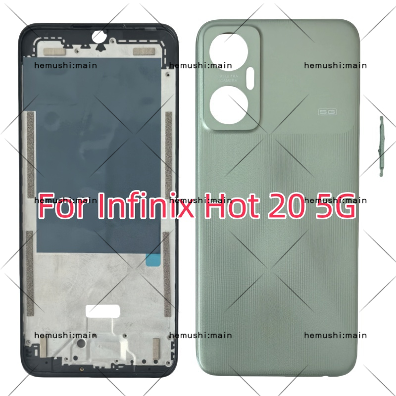 สําหรับ Infinix Hot 20 5G X666 X666B โทรศัพท์ LCD ด้านหน้ากรอบกลาง ...