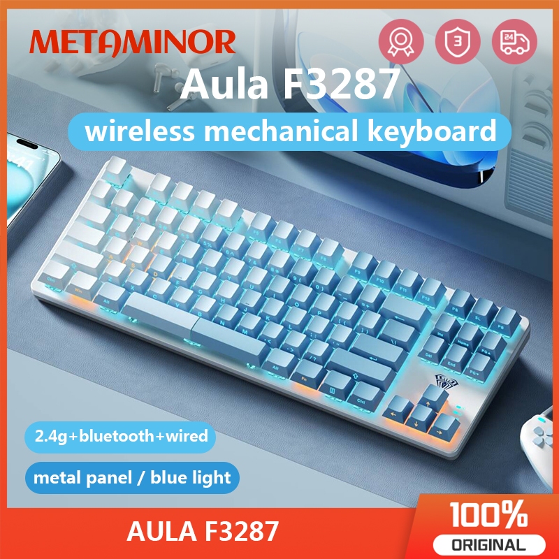 Aula F3287 Tri-mode Mechanical Keyboard คีย์บอร์ดเกมบลูทูธไร้สายสําหรับ ...