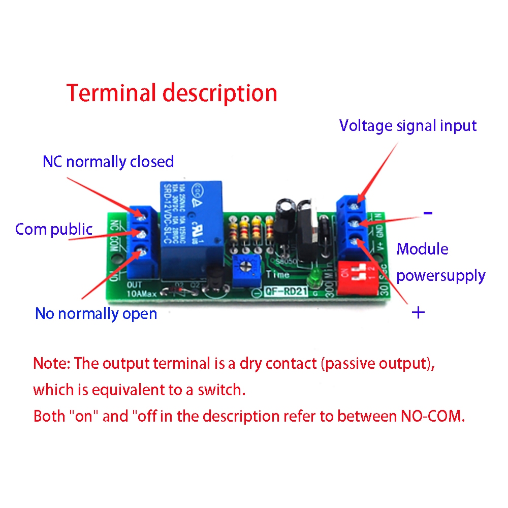 Power-off Time Delay รีเลย์โมดูล DC 5V 12V 24V Anti-restart Power-off ...