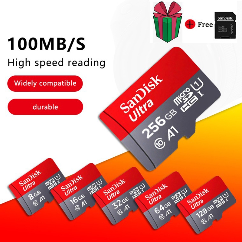 การ์ด Micro SD 32G A1 ความเร็วสูง C10 เครื่องบันทึกวิดีโอกล้องตรวจสอบโทรศัพท์มือถือ 64G 128G ...