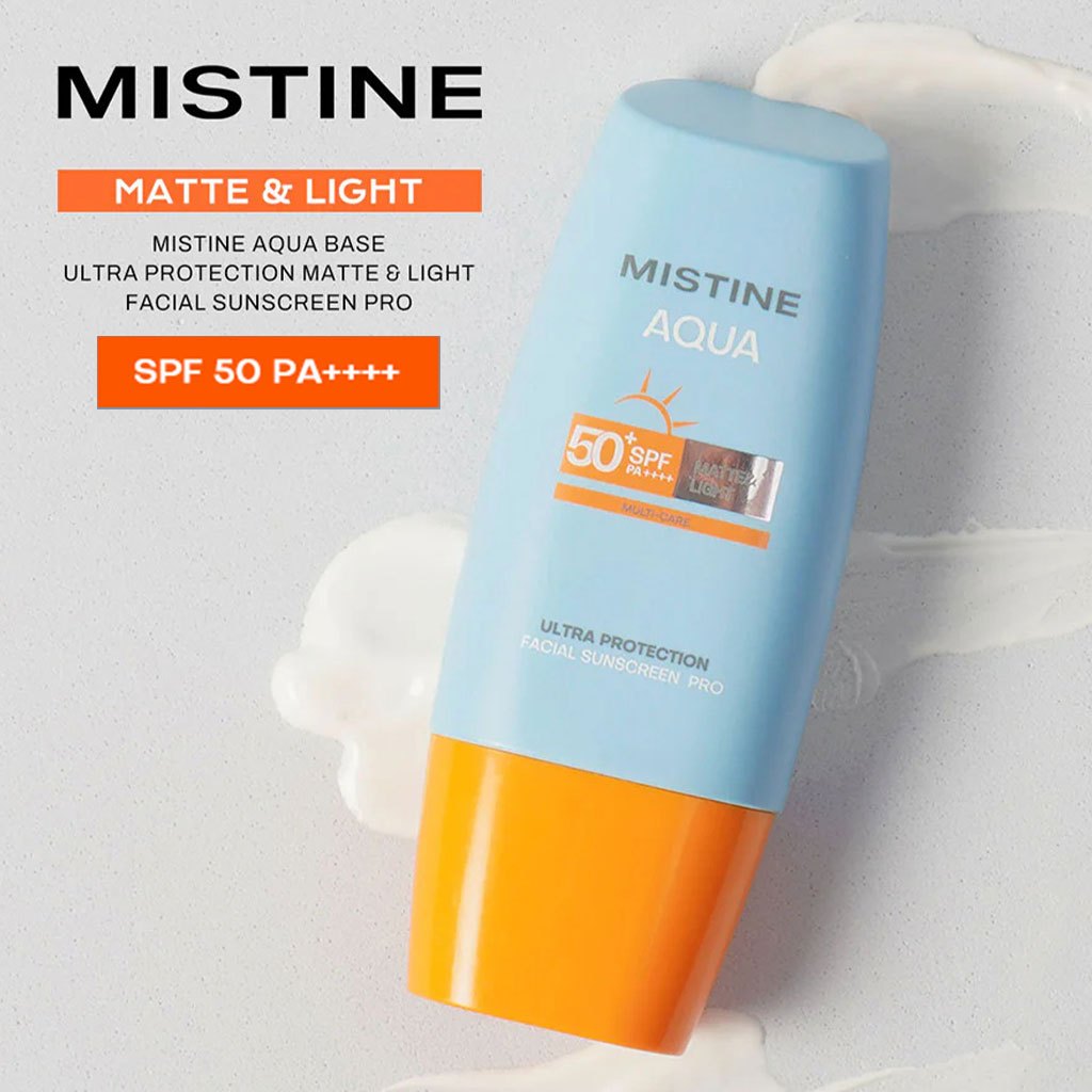 Mistine AQUA BASE ULTRA PROTECTION MATTE&LIGHT FACIAL SUNSCREEN PRO SPF50+ PA++++ 40ML | Shopee ...