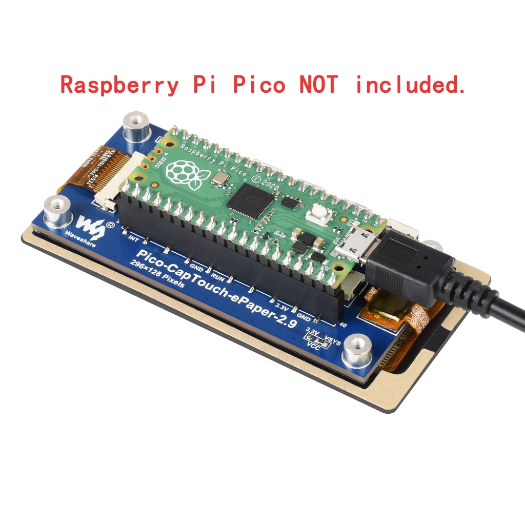 2.9 นิ้ว SPI หน้าจอสัมผัส E-ink E-Paper จอแสดงผลหมวกสําหรับ RasPi Raspberry Pi PICO 2 WH PICO2 ...