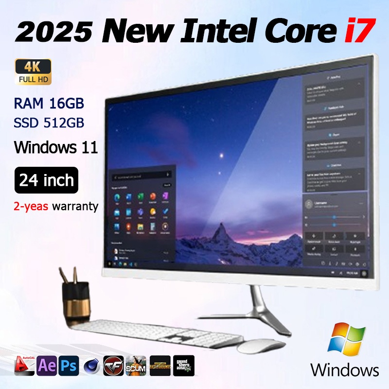 2025 สไตล์ใหม่ 24 นิ้ว intel core i7 4700MQ All-in-One เครื่อง ...