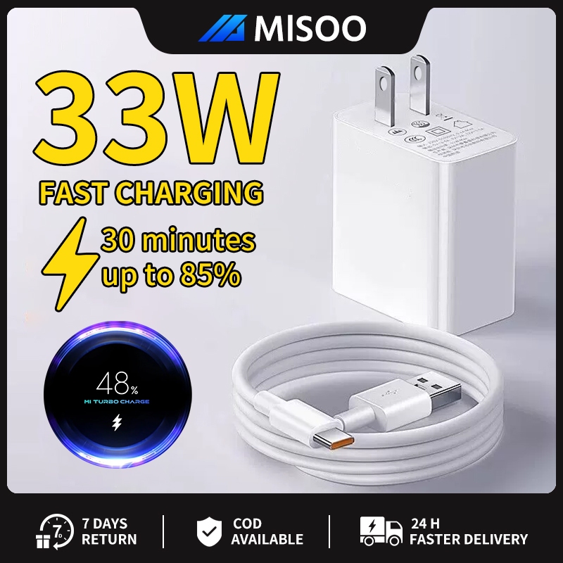 MISOO 33W Fast Charger For Xiaomi 33W หัวชาร์จ สายชาร์จเร็ว Type C ...